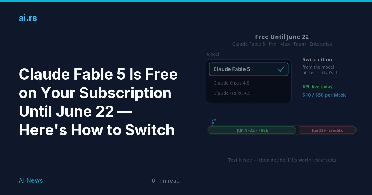 [Suspended] Claude Fable 5 Is Free on Your Subscription Until June 22 ...